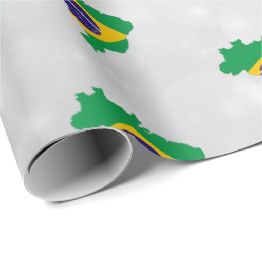 Brazil Brazilian Flag Map Wrapping Paper | Zazzle