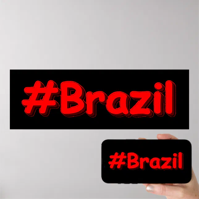"#Brazil" Cute Design. Buy Now Poster | Zazzle