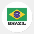 brazil flag map classic round sticker | Zazzle.com