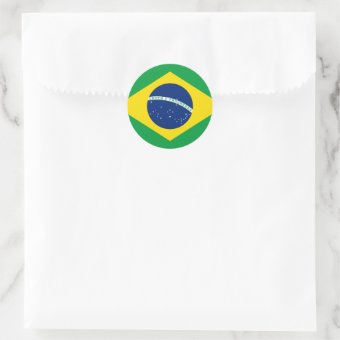 Brazil Flag Classic Round Sticker | Zazzle