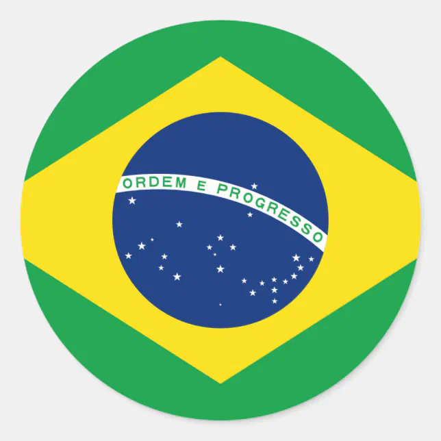 Brazil Flag Classic Round Sticker | Zazzle