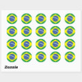 Brazil Flag Design Classic Round Sticker | Zazzle