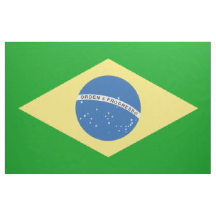 Brazil Typography Pattern Brazilian Flag Colors Fabric | Zazzle