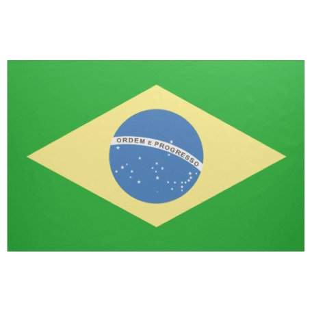 Brazil Typography Pattern Brazilian Flag Colors Fabric | Zazzle