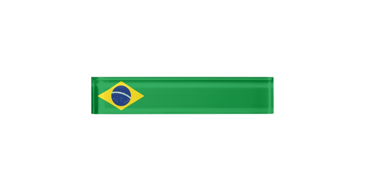 Brazil flag Desk Nameplate | Zazzle