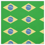 Brazil Typography Pattern Brazilian Flag Colors Fabric | Zazzle