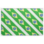 Brazil Typography Pattern Brazilian Flag Colors Fabric | Zazzle