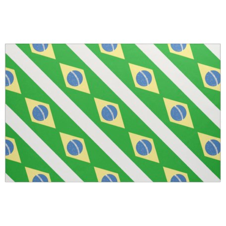 Brazil Typography Pattern Brazilian Flag Colors Fabric | Zazzle