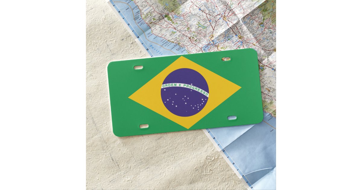 Brazil Flag License Plate | Zazzle