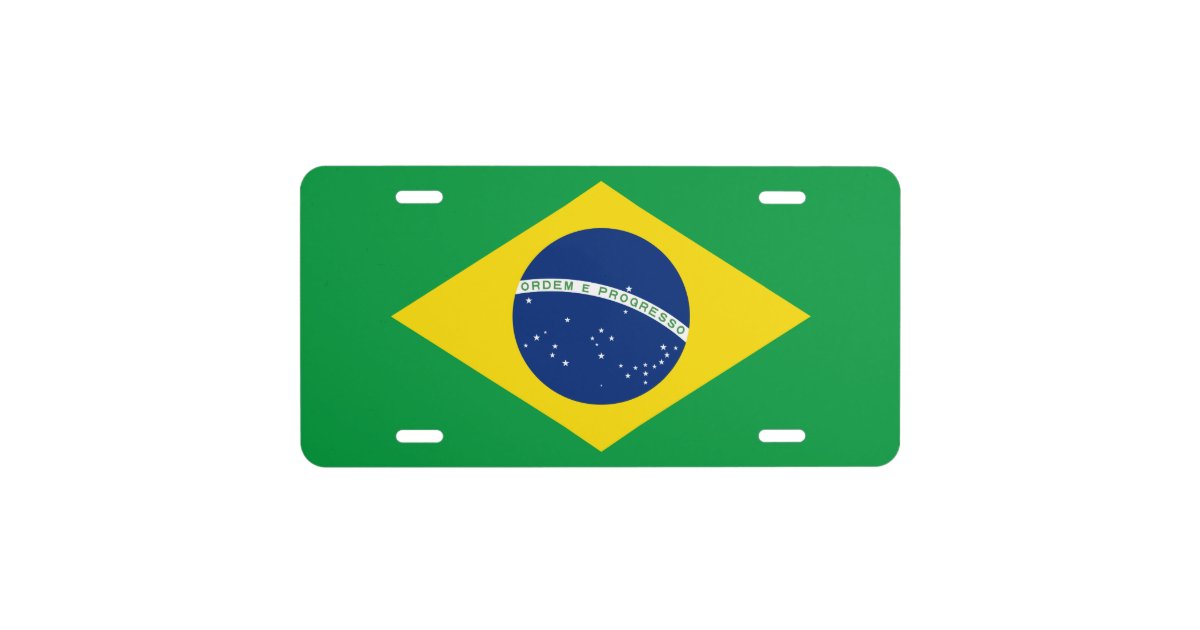 Brazil Flag License Plate | Zazzle
