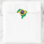 brazil flag map classic round sticker | Zazzle
