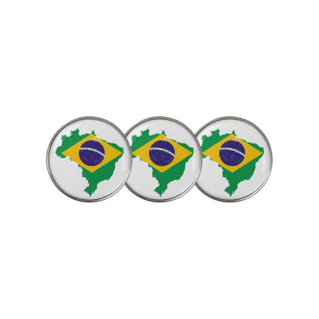 brazil flag map golf ball marker | Zazzle