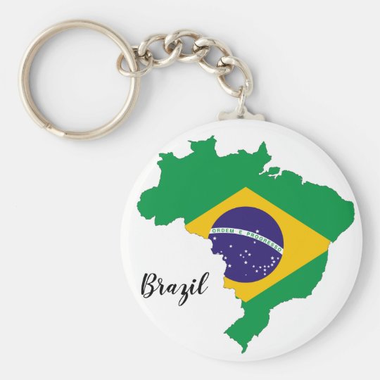 Brazil Flag Map Keychain | Zazzle.com