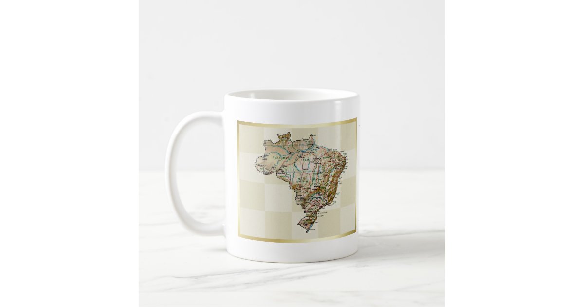 Brazil Flag + Map Mug | Zazzle