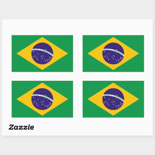 Brazil: Flag of Brazil Rectangular Sticker | Zazzle