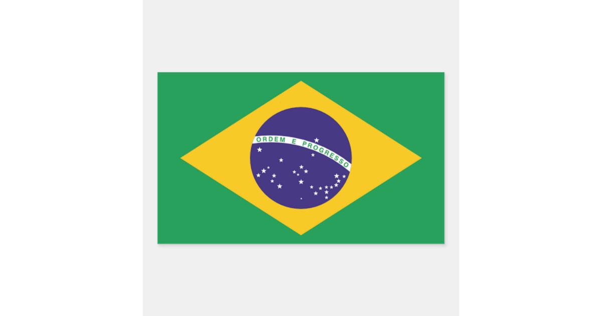 Brazil: Flag of Brazil Rectangular Sticker | Zazzle