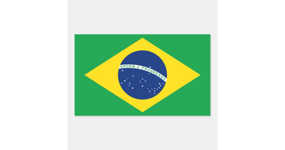 Brazil Flag Rectangular Sticker | Zazzle