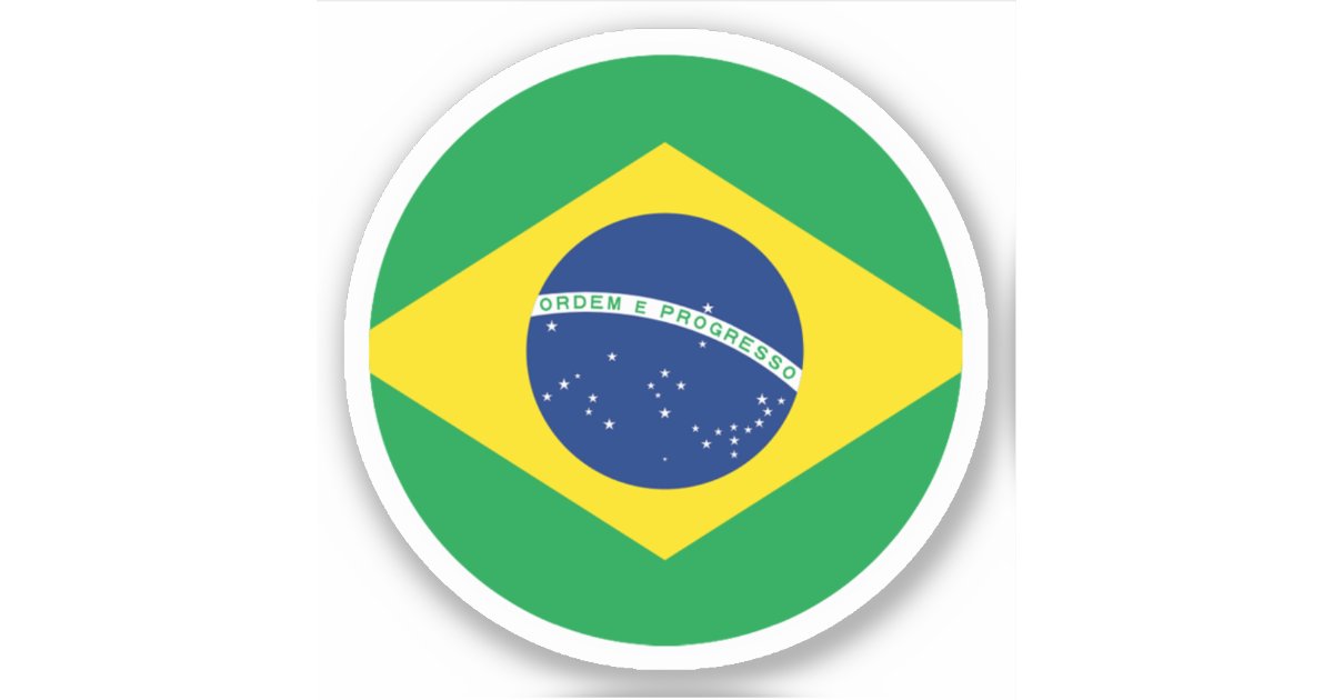 Brazil Flag Round Sticker | Zazzle