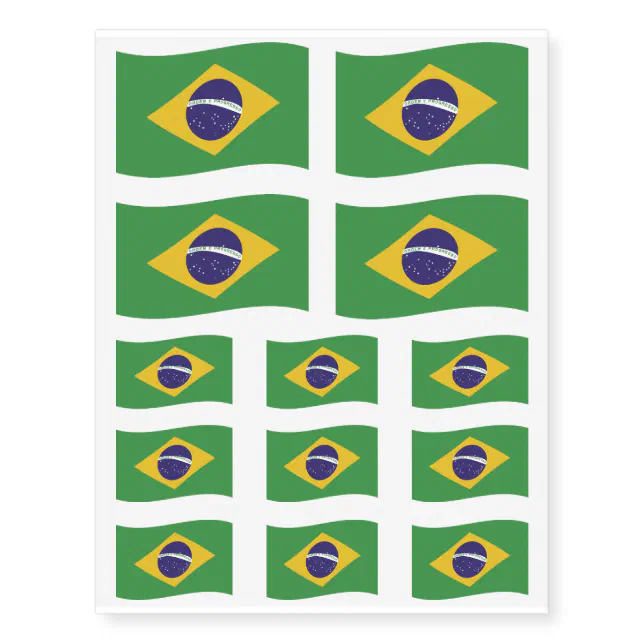 Brazil Flag Temporary Tattoos | Zazzle