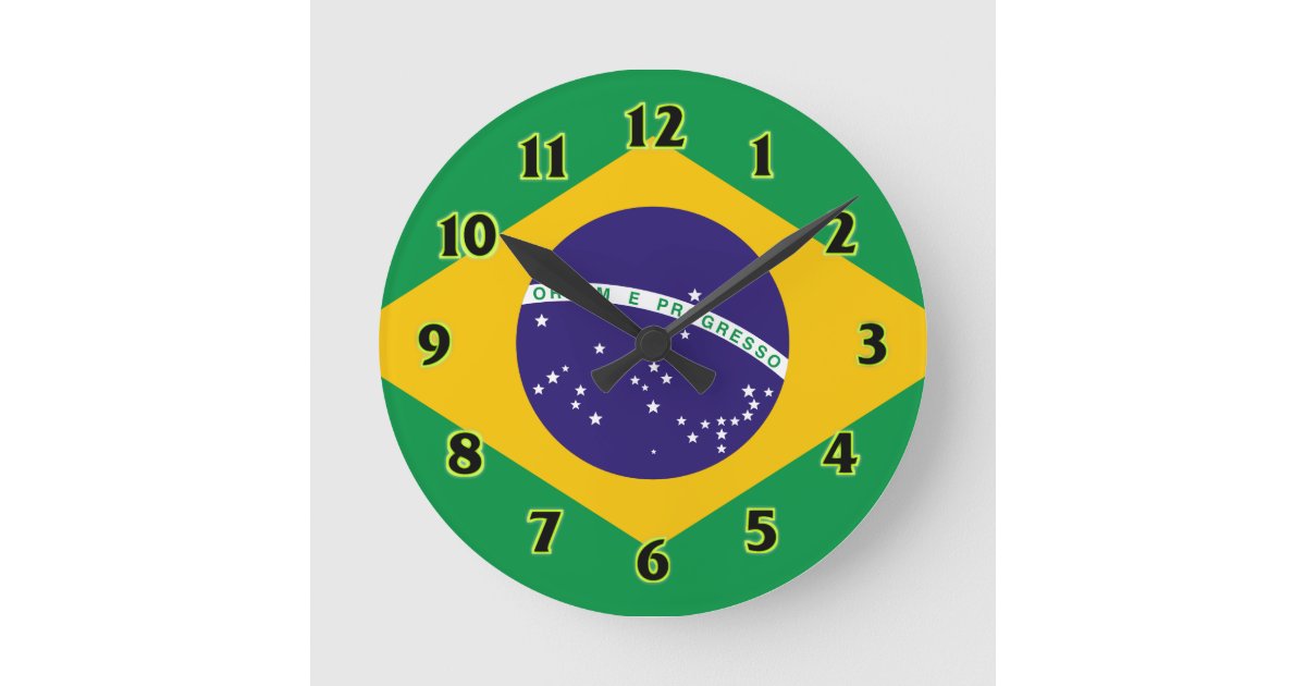 Brazil Flag WallClocks | Zazzle