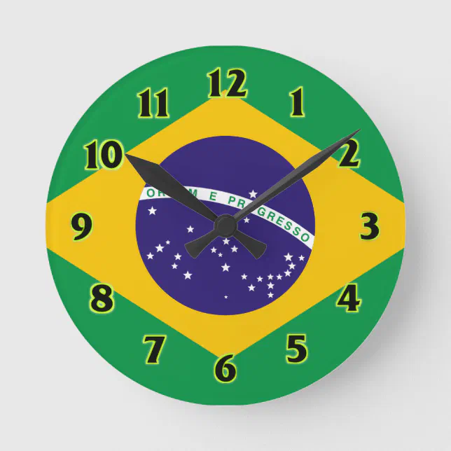 Brazil Flag WallClocks | Zazzle