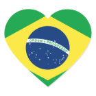 brazil heart flag heart sticker | Zazzle