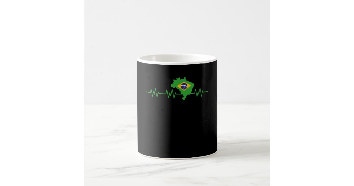 Brazil Heartbeat Flag Pulse Brazilian Coffee Mug | Zazzle