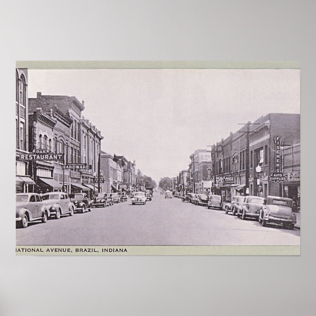 Brazil, Indiana National Avenue Poster | Zazzle