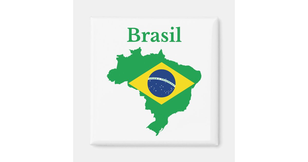 Brazil Map Flag Design Magnet | Zazzle
