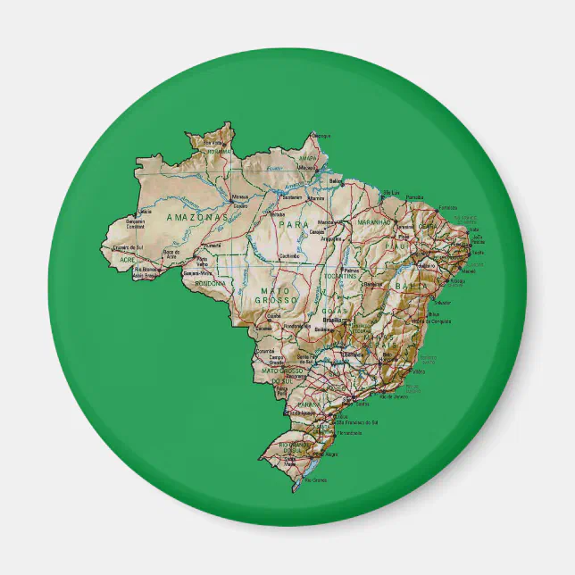 Brazil Map Magnet | Zazzle