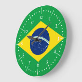 Brazil national flag large clock | Zazzle