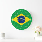 Brazil national flag large clock | Zazzle