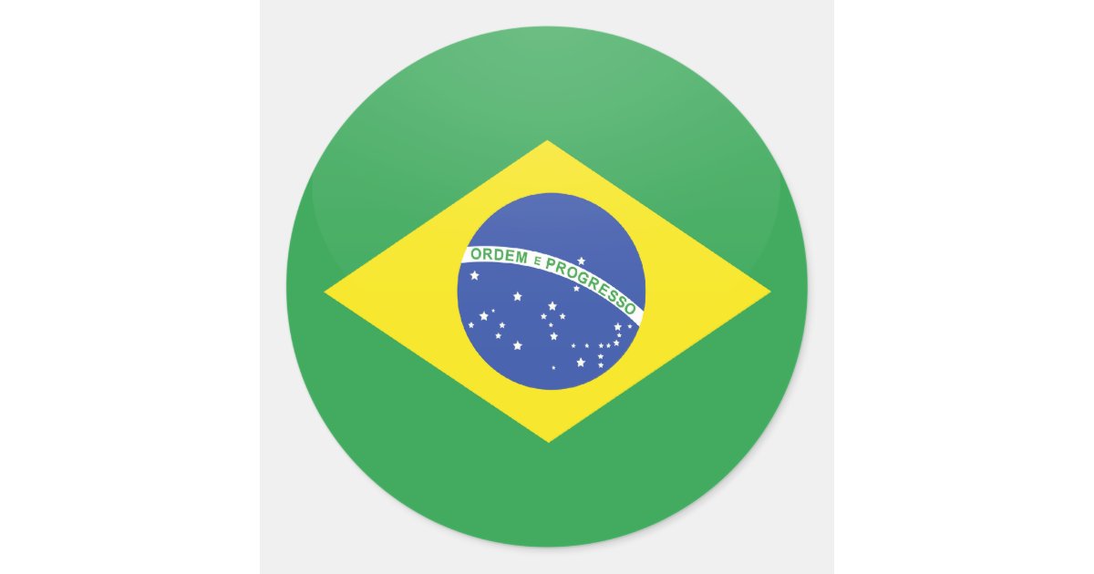 Brazil quality Flag Circle Classic Round Sticker | Zazzle.com