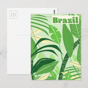 Brazil Rainforest Vintage style vacation print Postcard | Zazzle