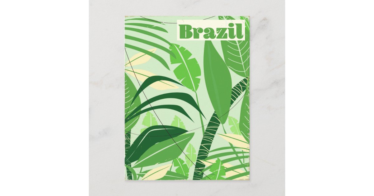Brazil Rainforest Vintage style vacation print Postcard | Zazzle