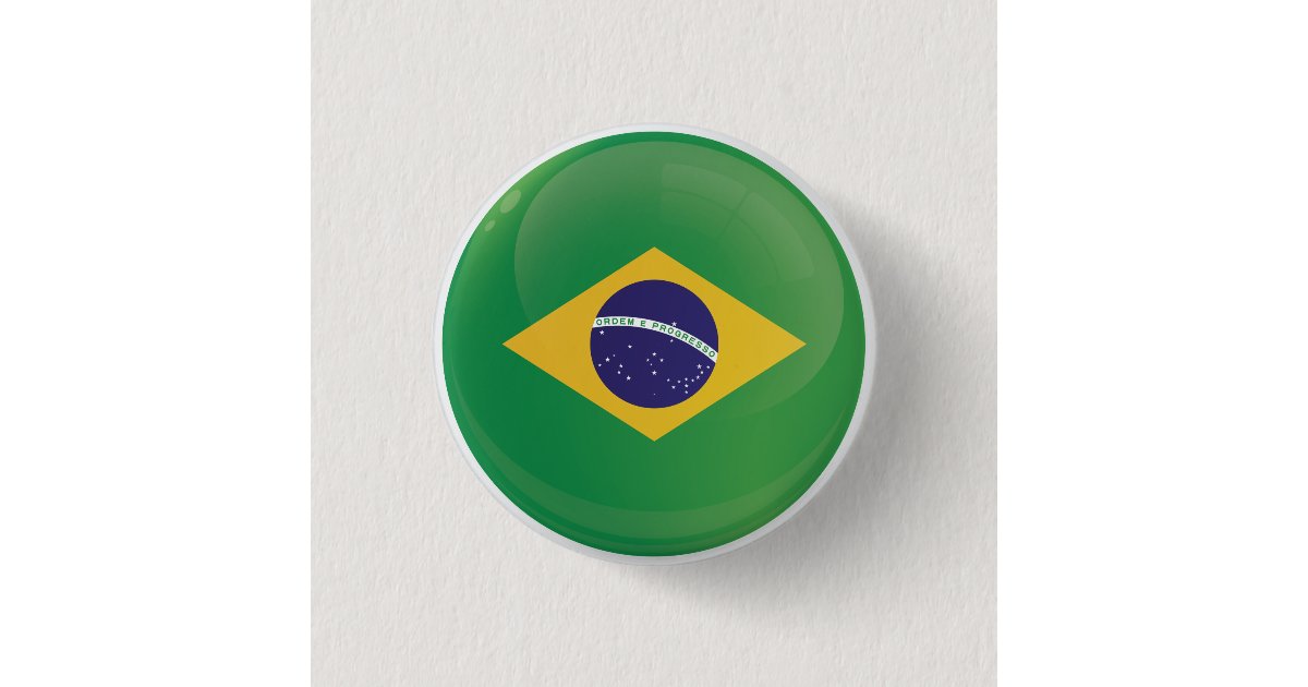 Brazil Round Icon Flag Button | Zazzle