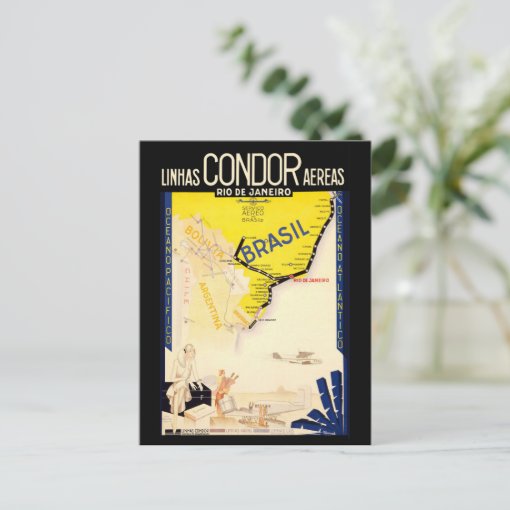 "Brazil" Vintage Travel Postcard | Zazzle