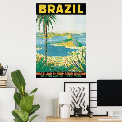 Brazil Vintage Travel Poster | Zazzle