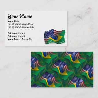 Brazilian-American Waving Flag Business Card | Zazzle