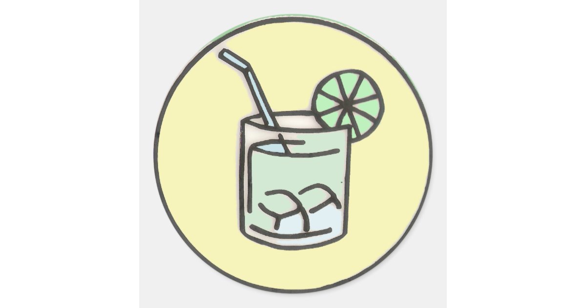 brazilian caipirinha cocktail classic round sticker | Zazzle