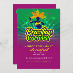 Brazilian Carnival Invitation | Zazzle