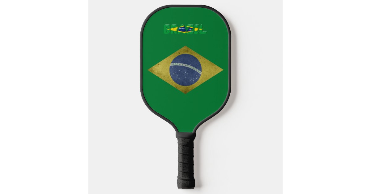 Brazilian flag-coat of arms pickleball paddle | Zazzle