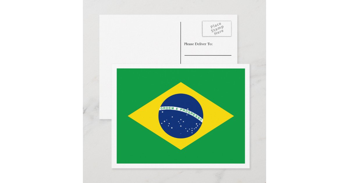 Brazilian Flag, Flag of Brazil Postcard | Zazzle
