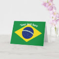 Brazilian flag greeting card with custom text | Zazzle