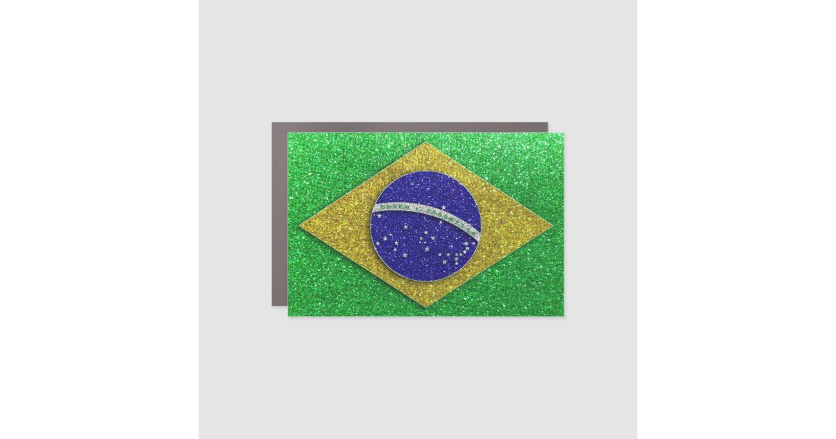 Brazilian Flag of Brazil Candy Glitter Sparkle Car Magnet | Zazzle