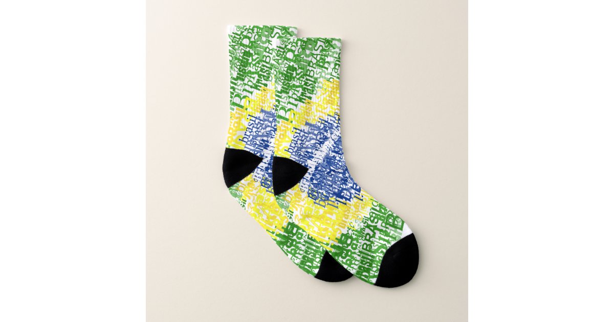 Brazilian flag socks | Zazzle