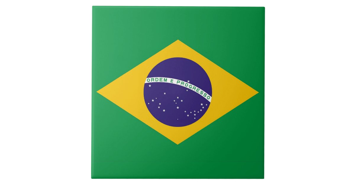 Brazilian Flag Tile | Zazzle