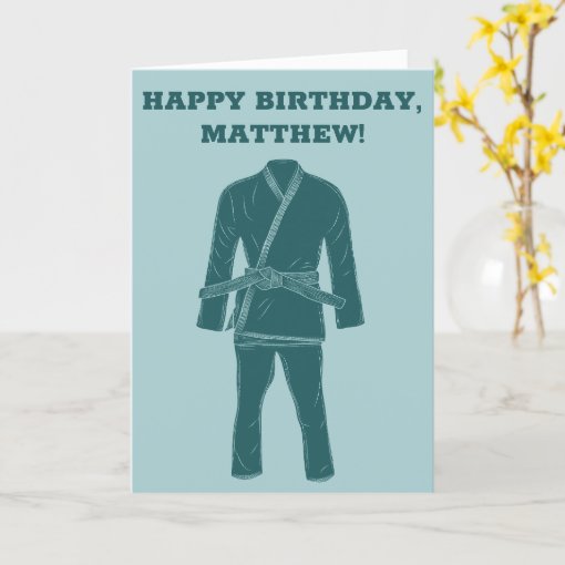 Brazilian Jiu Jitsu BJJ Gi Personalized Birthday Card | Zazzle