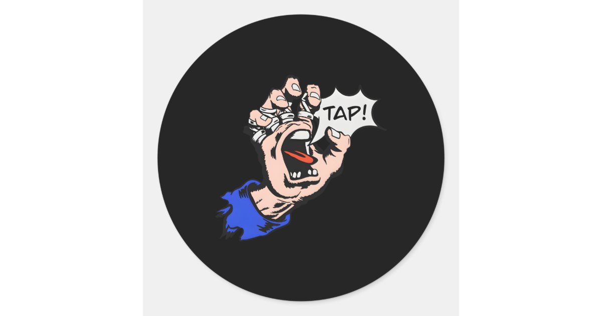 Brazilian Jiu-Jitsu Bjj Tap Hand Classic Round Sticker | Zazzle