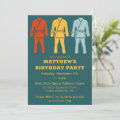 Brazilian Jiu Jitsu Gi Graphic Teal Boys Birthday Invitation | Zazzle